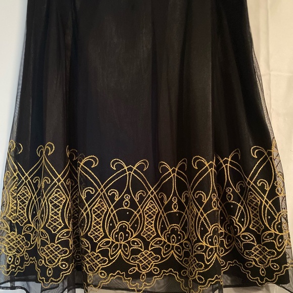 Apostrophe | Skirts | Apostrophe Black And Gold Embellished Midi Skirt ...